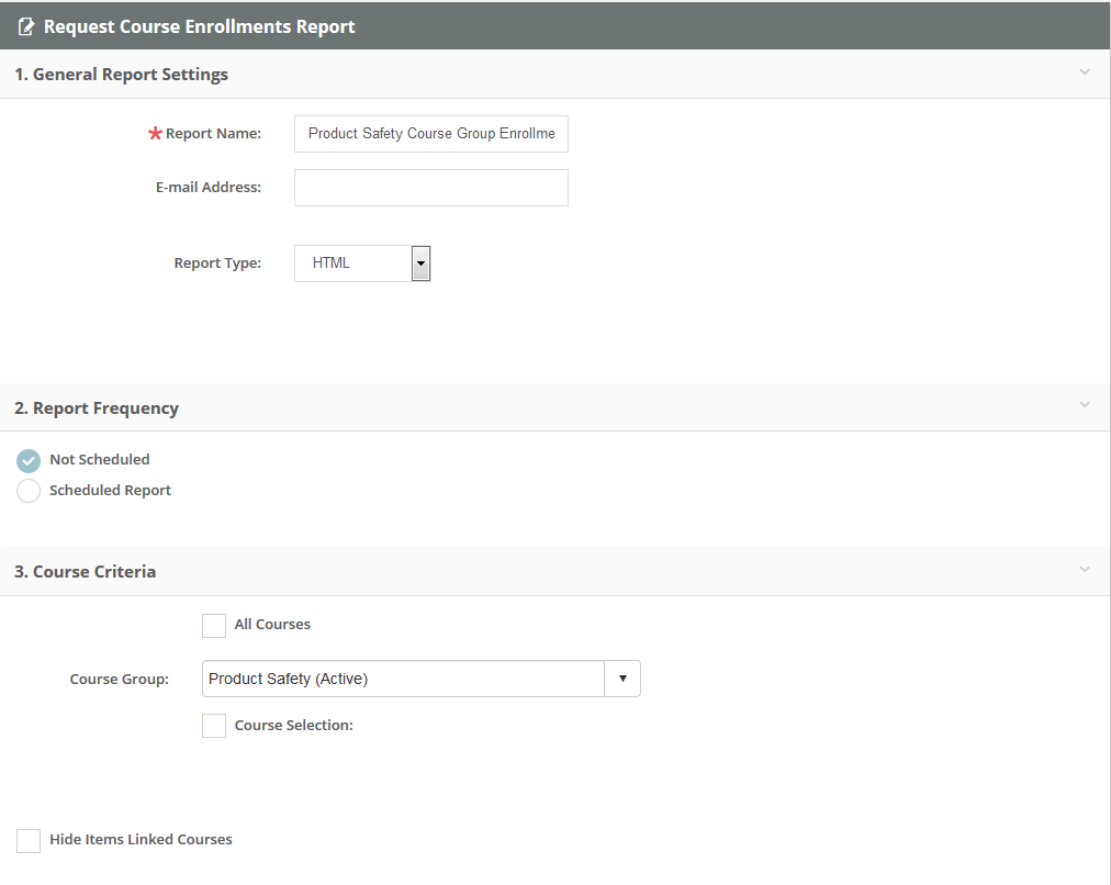 Course Enrollments Report