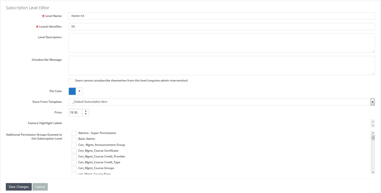 Subscription Configuration and Management (Storefront Model)