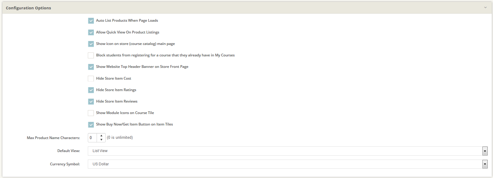 Store Front Customization Settings (Storefront Model)