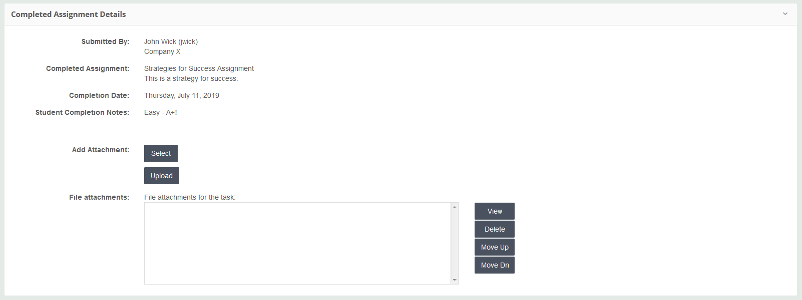 Approve/Decline Pending Completed Assignments
