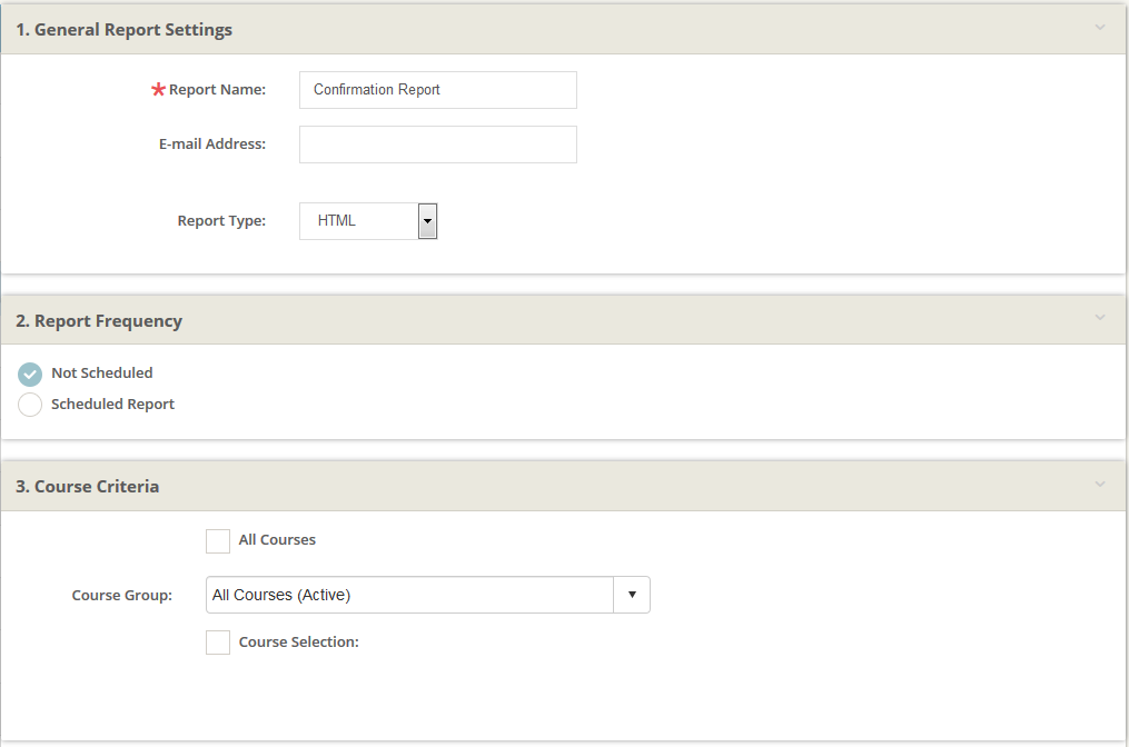 Confirmation Module Report
