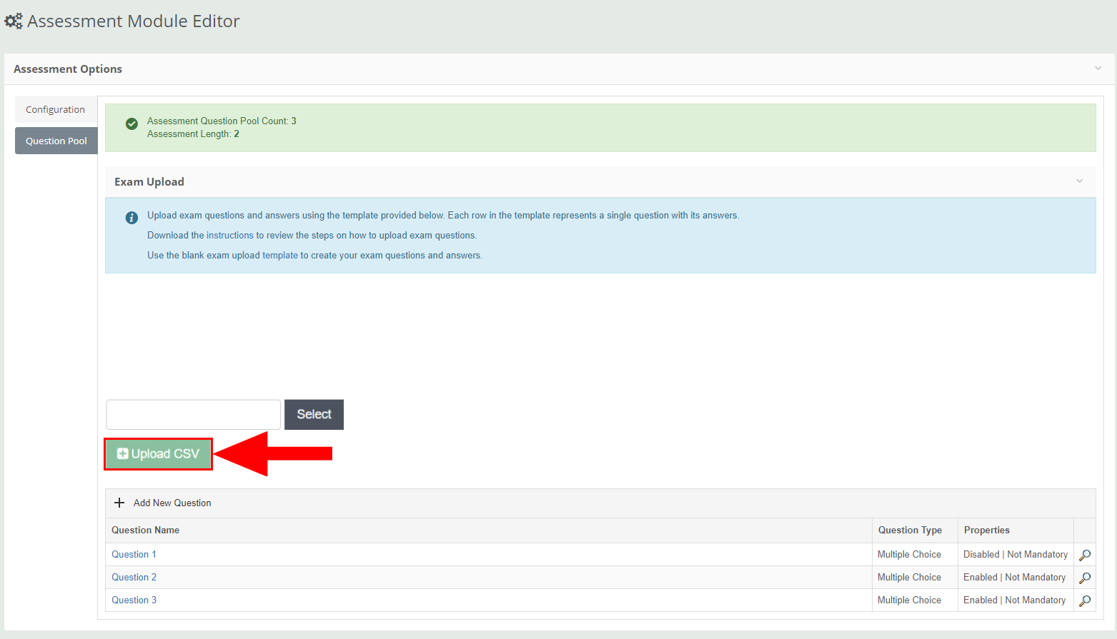 Exam Question Uploader