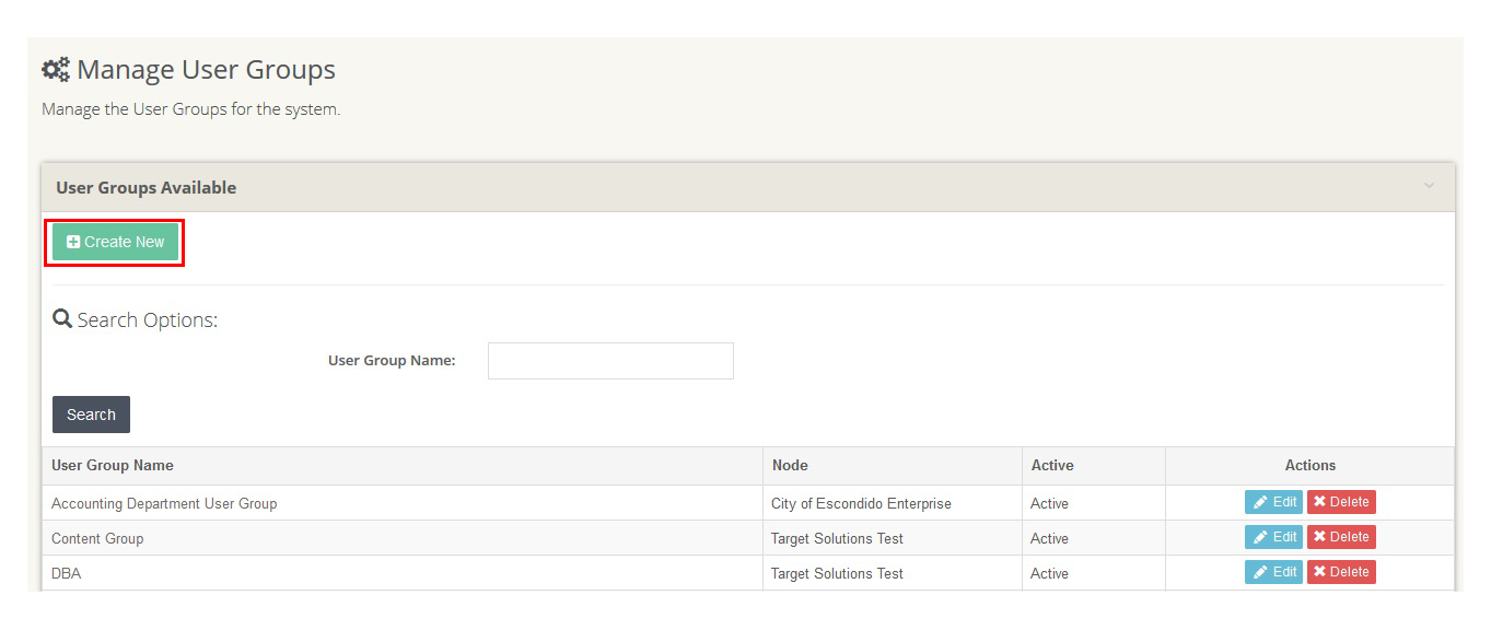 Creating a User Group