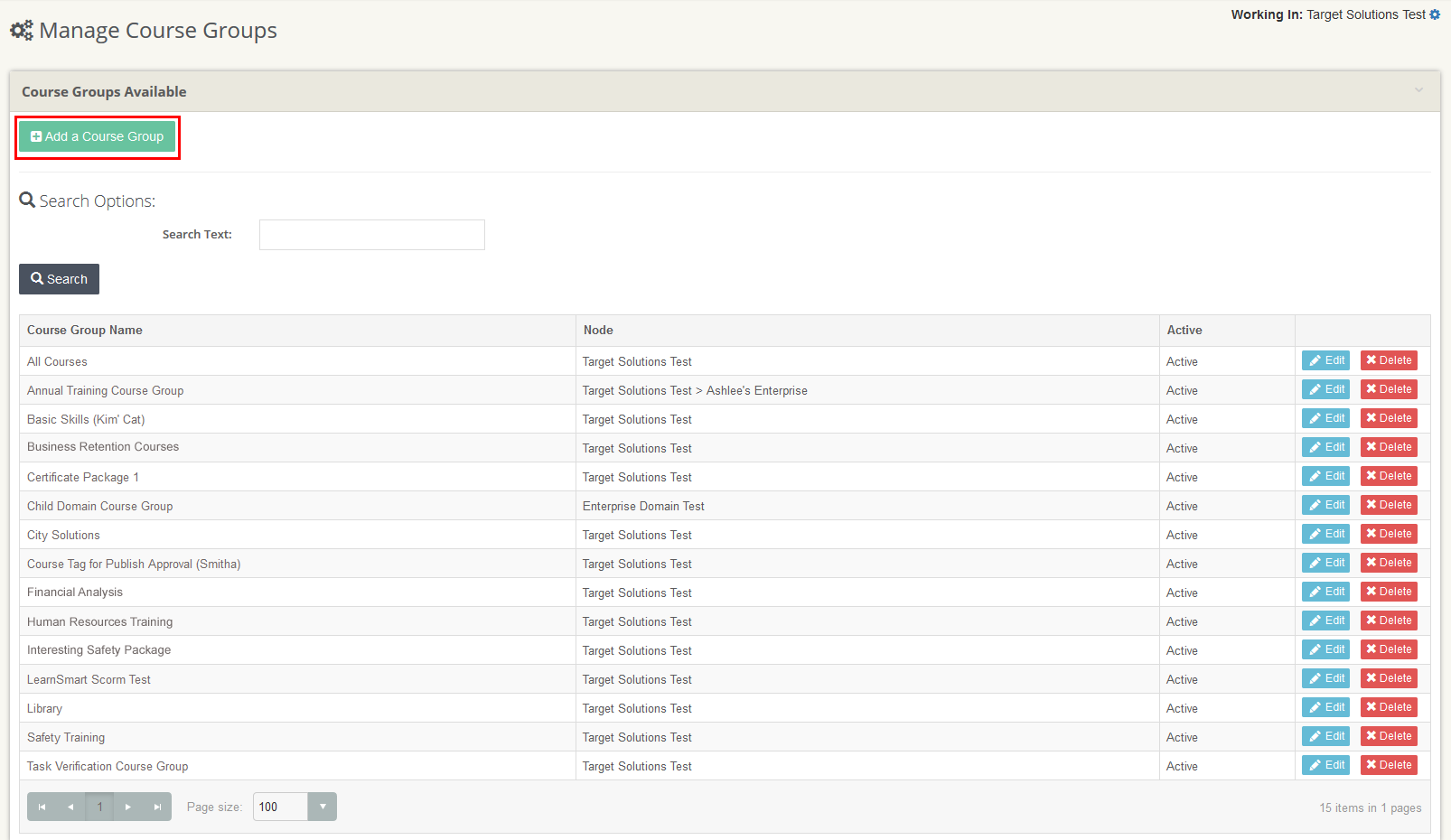 Creating a Course Group