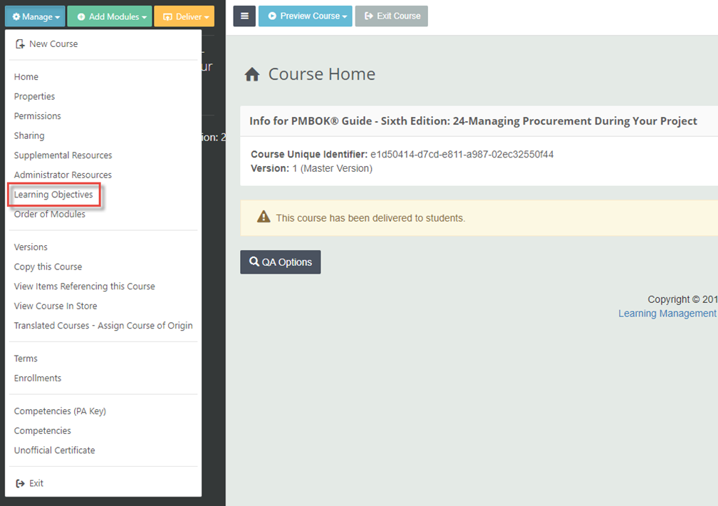 Course Learning Objectives