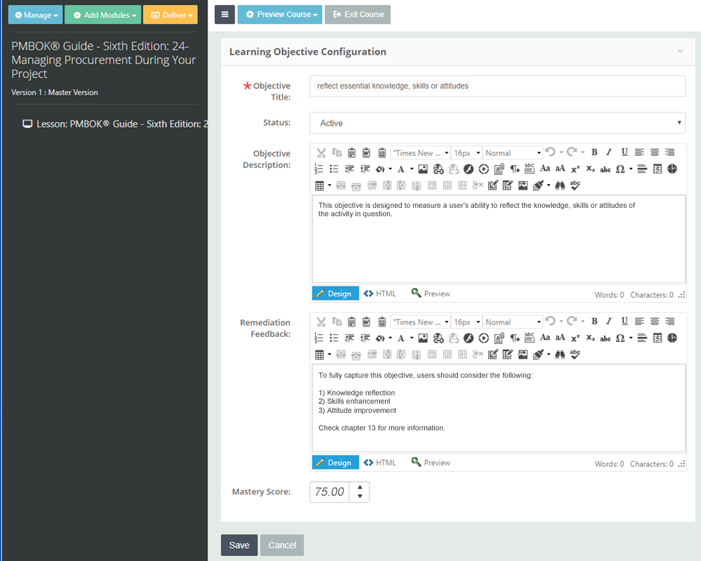 Course Learning Objectives