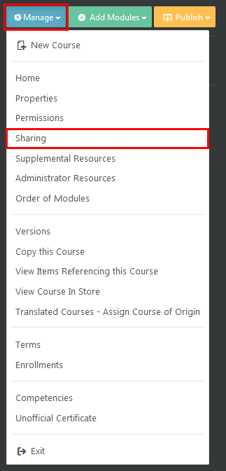 How to Share a Course Between Domains