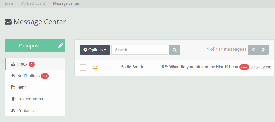 Managing Your Message Center