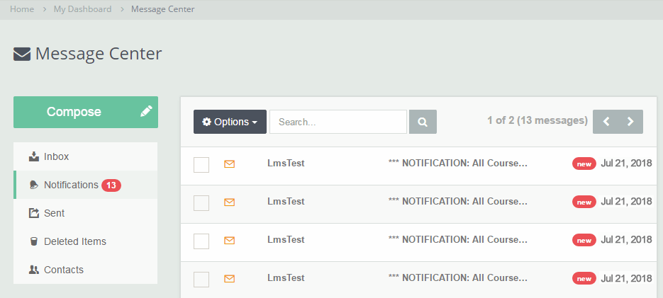 Managing Your Message Center
