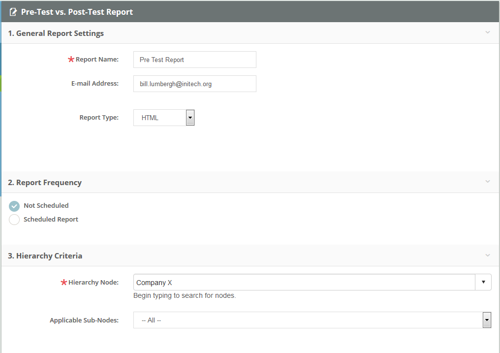 Pre-Test vs. Post-Test Report