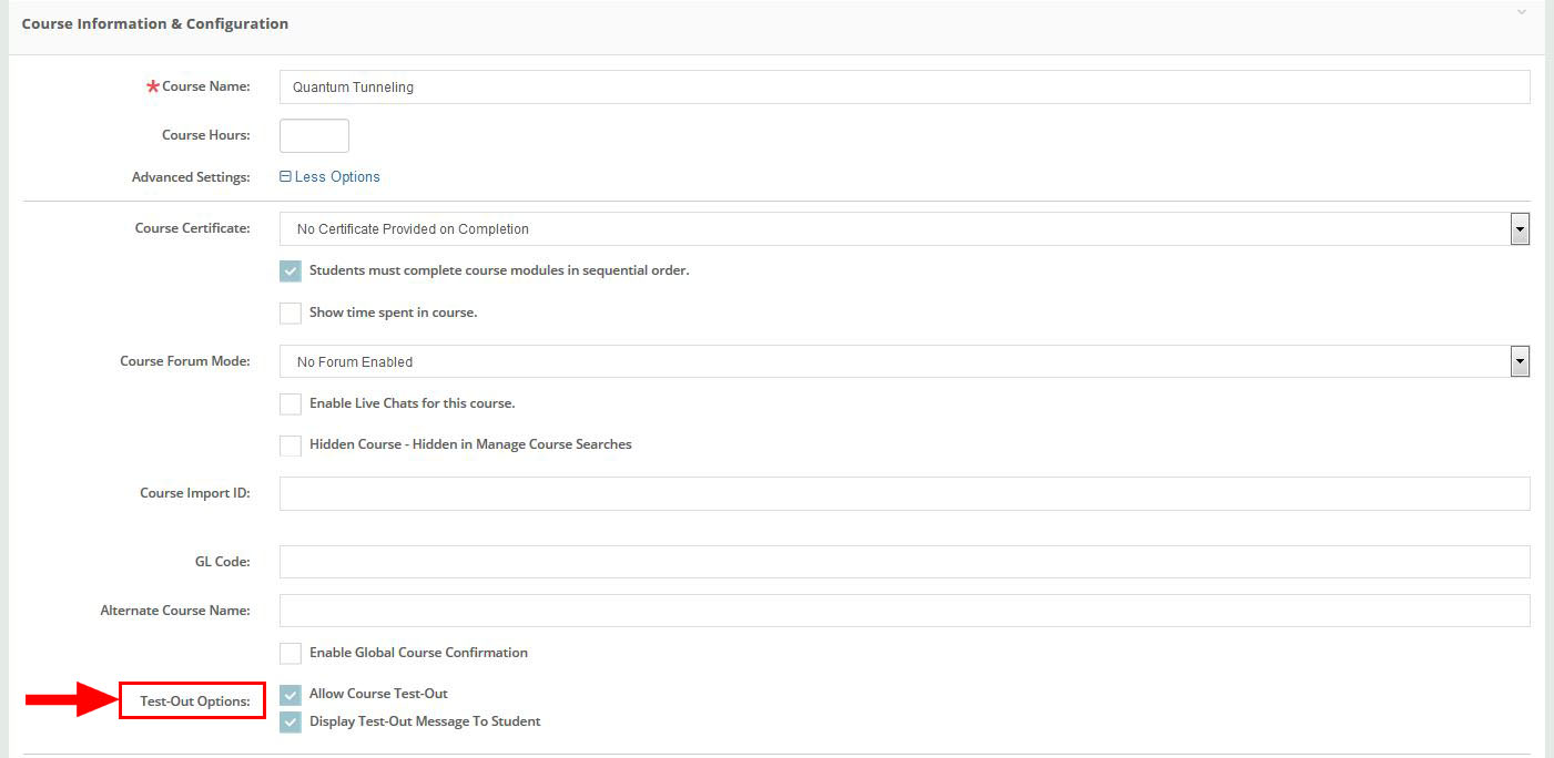 Testing Out of a Course