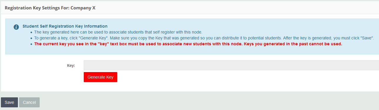 Self-Registration Keys