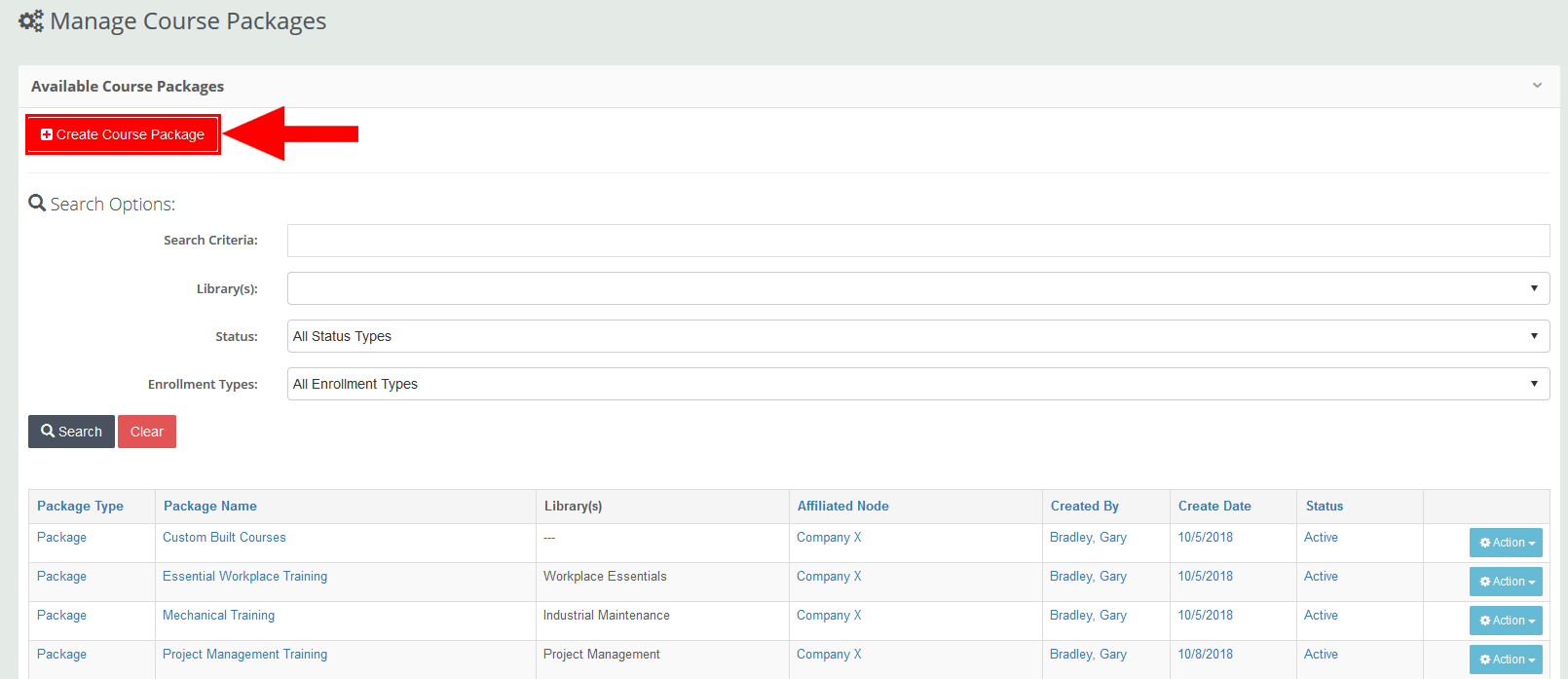 Creating a Course Package