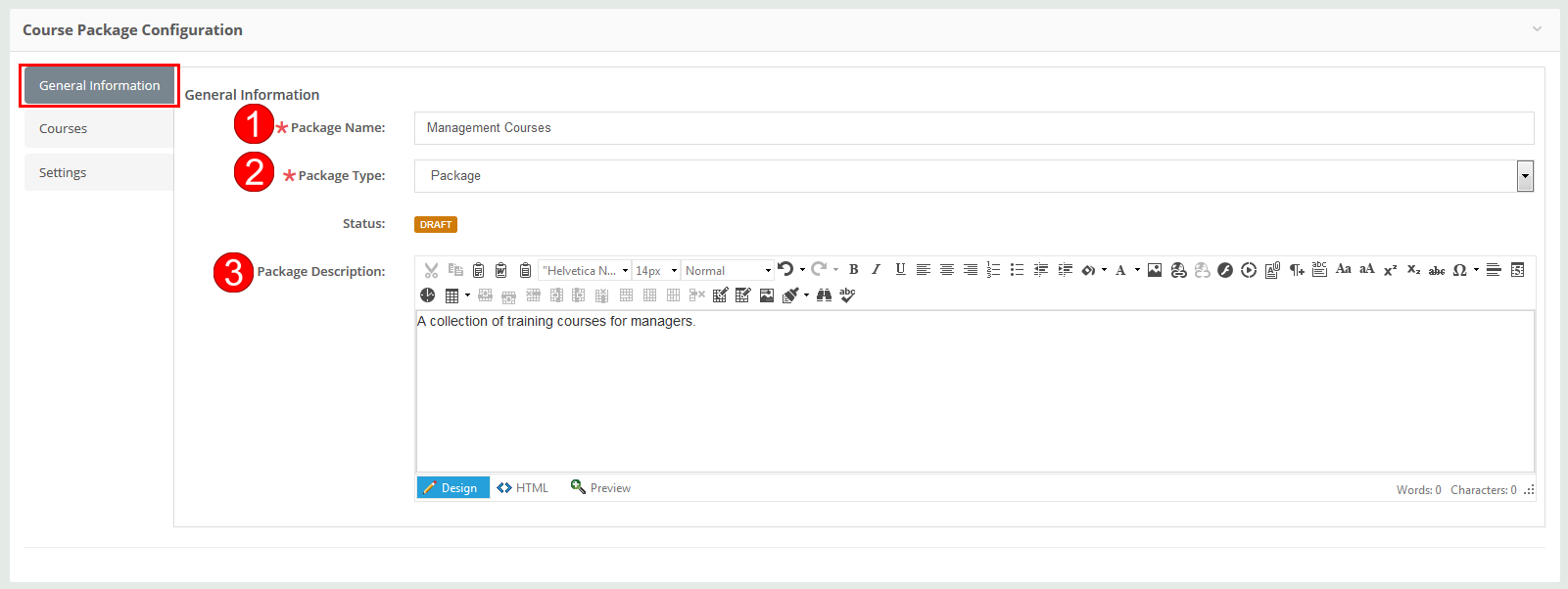 Creating a Course Package