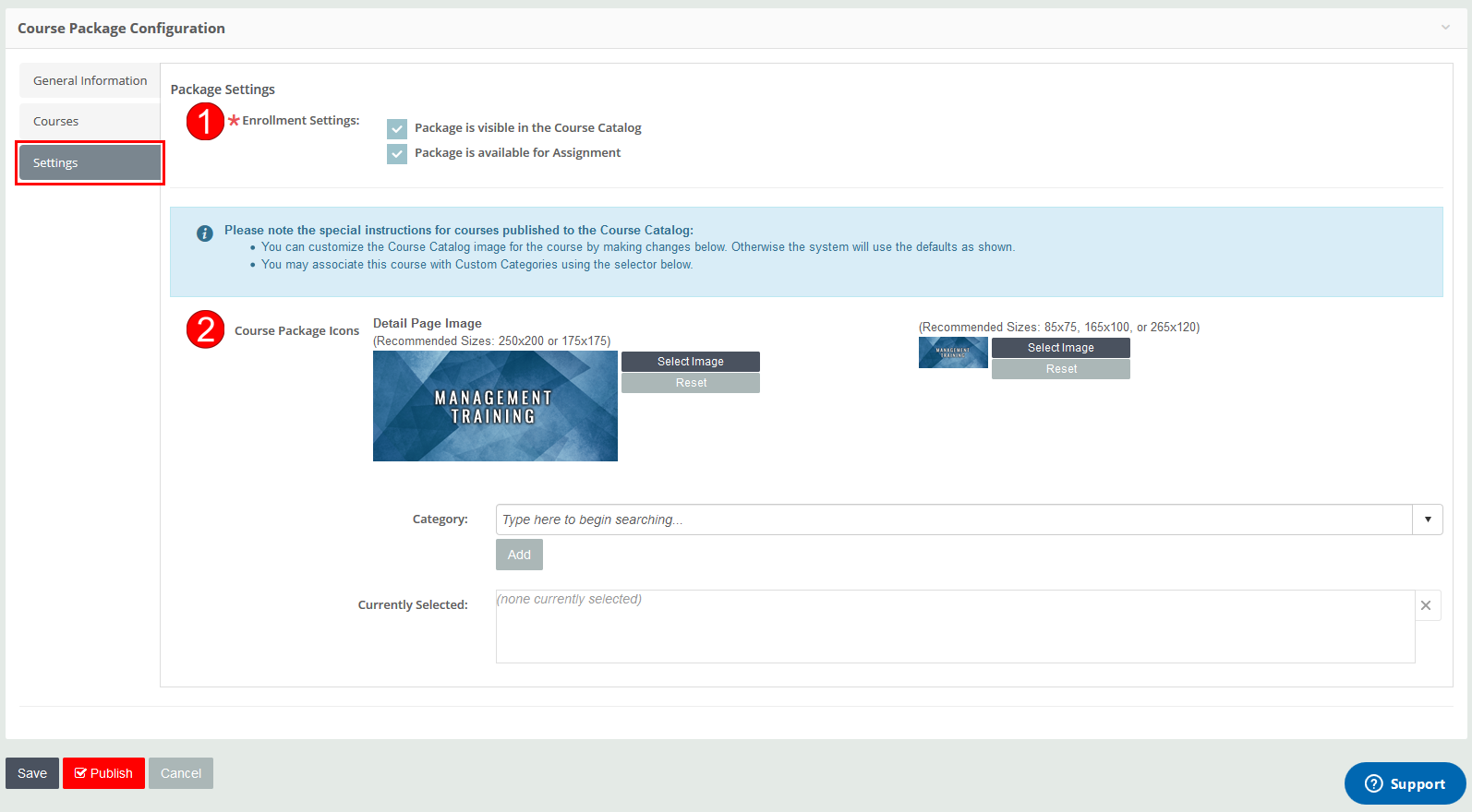 Creating a Course Package