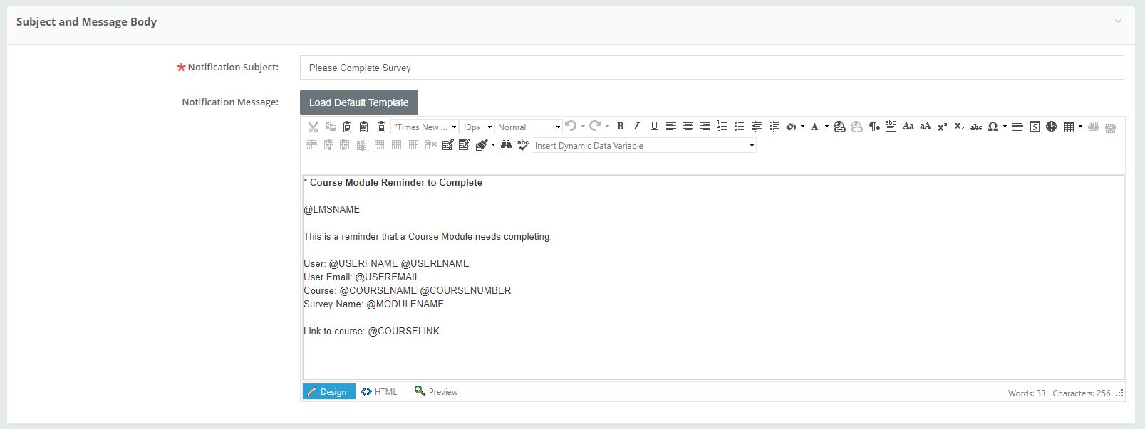 Survey Reminder Notifications