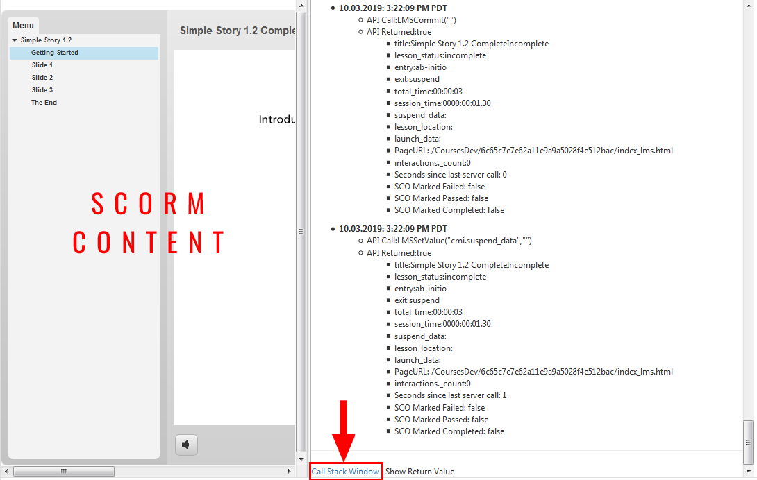 SCORM Module 1.2 Debug Tool