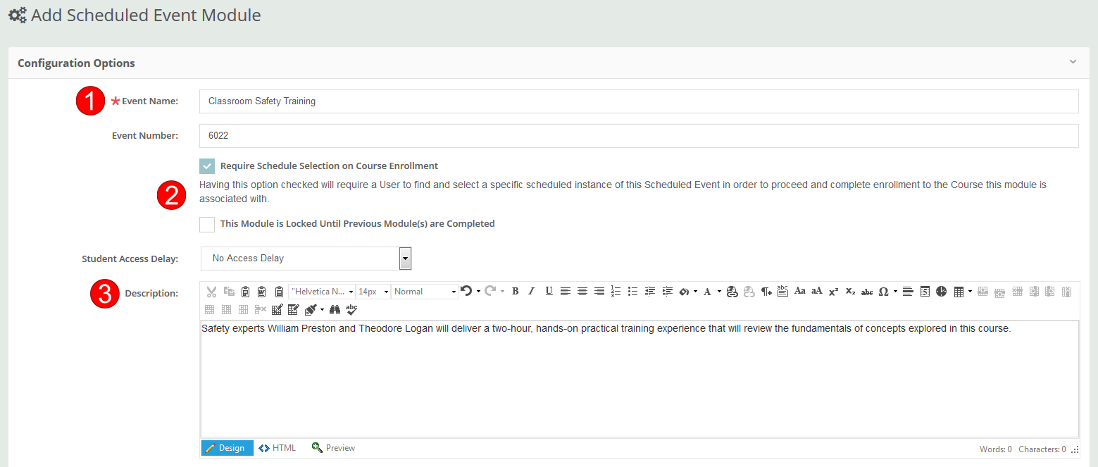Scheduled Event Module