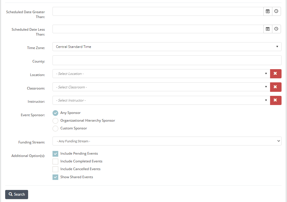 Manage Scheduled Events: Creation
