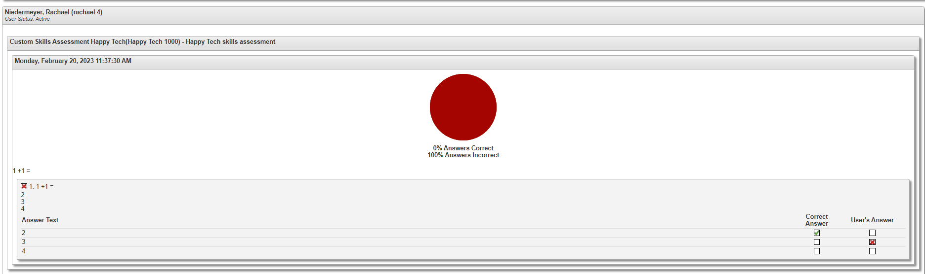Assessment Module Detail Report