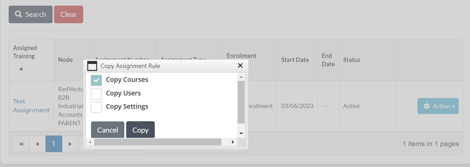 Copying an Existing Assignment Rule