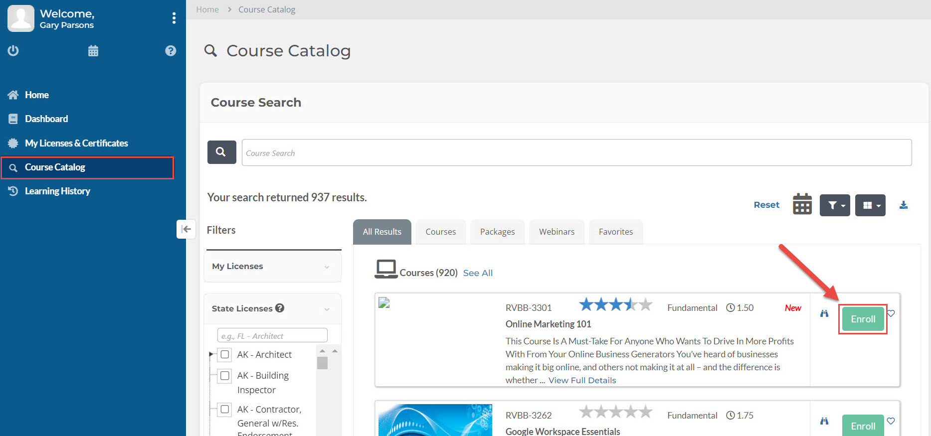 How to Self-Enroll in a Course