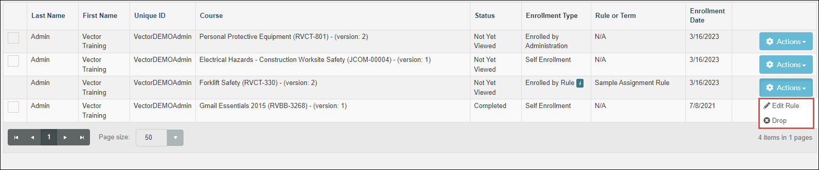 How To Drop and Remove User(s) from an Assignment