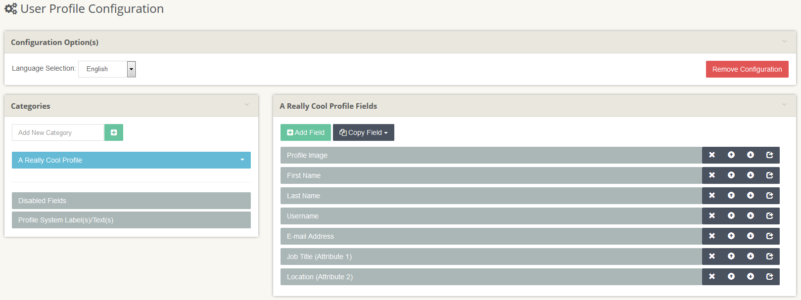 User Profile Configuration Overview