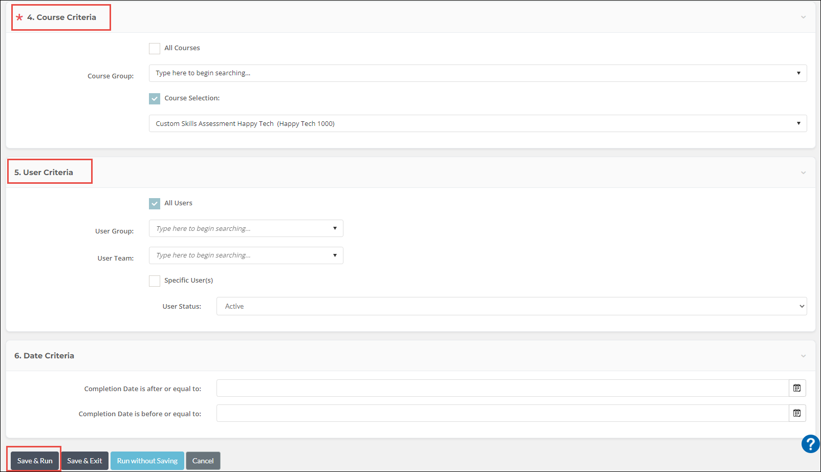 Assessment Module Summary Report