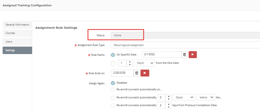 Example of a Recurring Auto-Assignment
