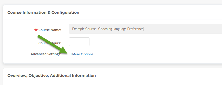 Custom Course Language Setting