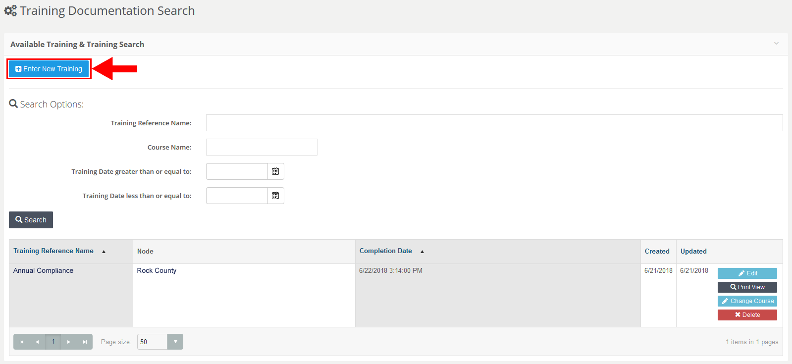 Create New Training Documentation