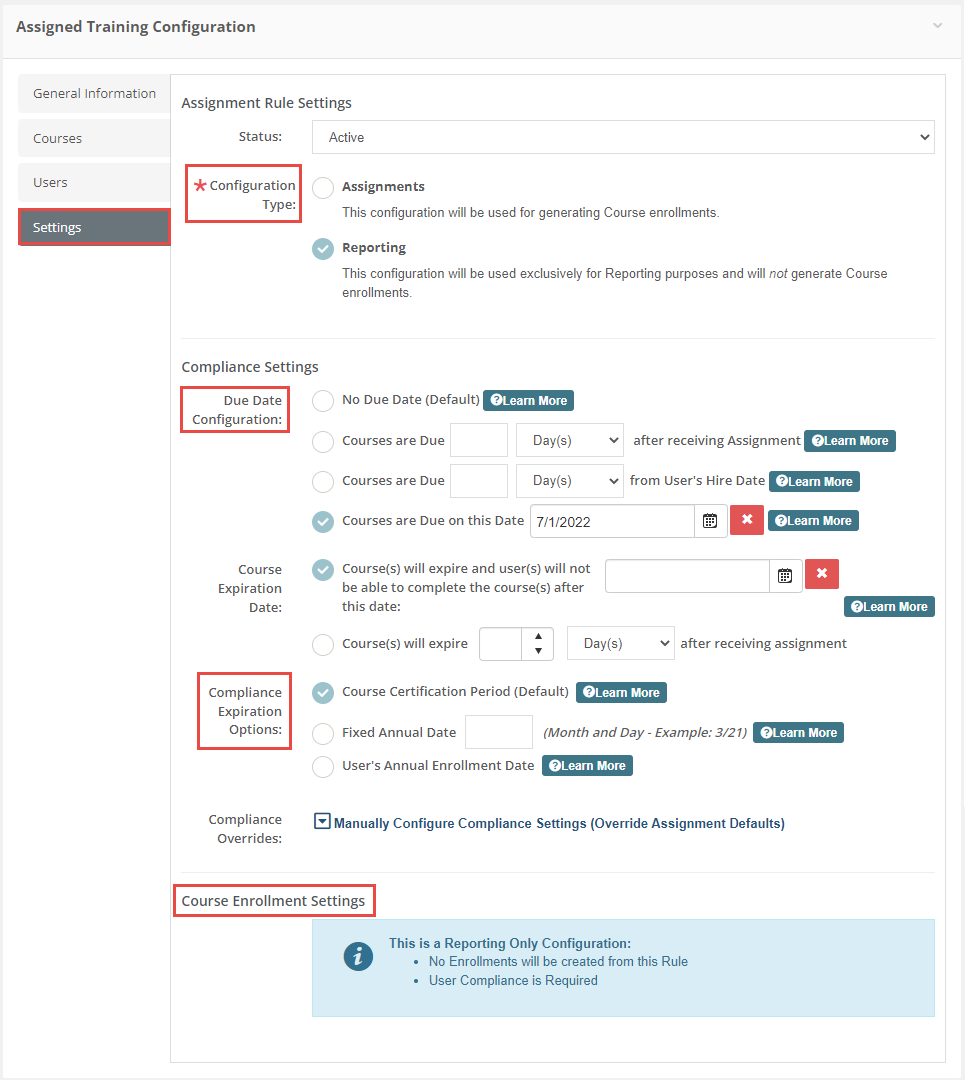 Create Assigned Training - Compliance Reporting (Storefront Model)