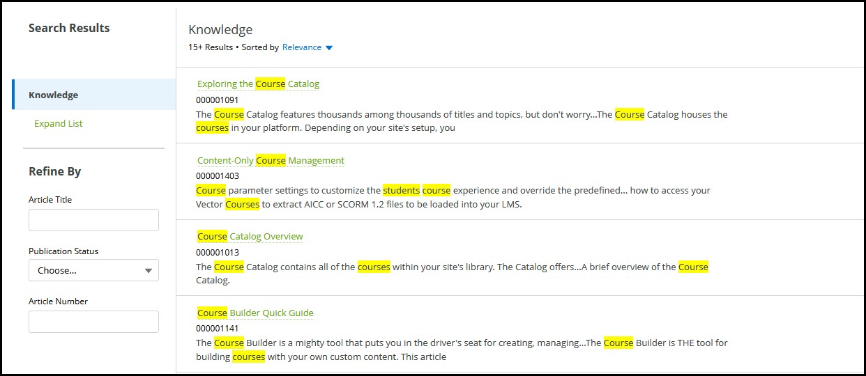 How to Use the Vector LMS Support Center